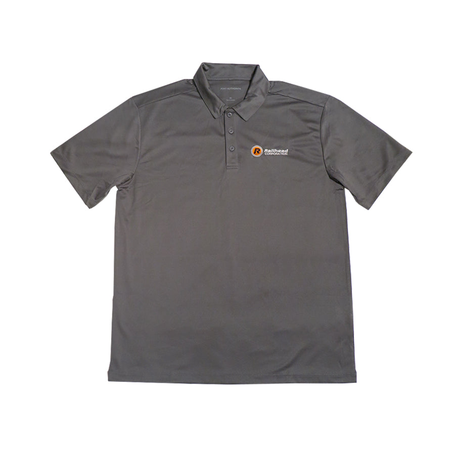 Railhead logo polo, grey small – Railhead Corporation