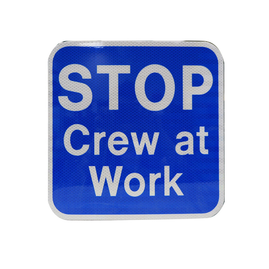 Econ Clamp With 12x12 Blue Stop Men at Work, HIP reflective sign ...