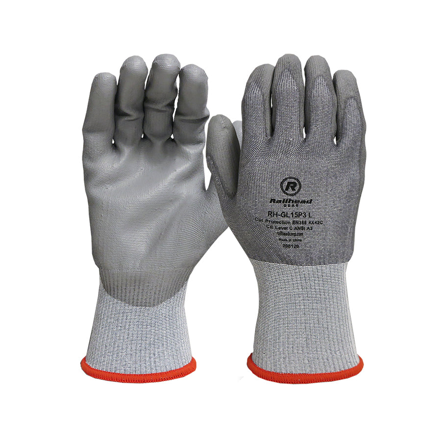15 Gauge PU Cut Resistant Gloves Large – Railhead Corporation